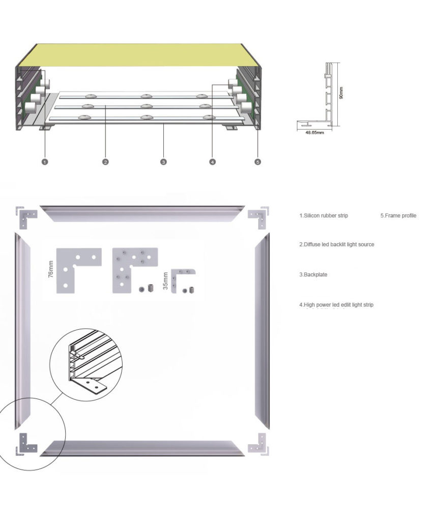 fabric light box display single-sided, aluminous frame fabric led light ...