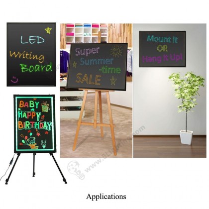 LED writing board RGB, ultra slim neon chalkboard signs.