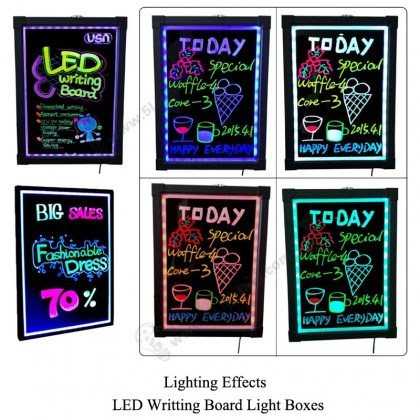 LED writing board RGB, ultra slim neon chalkboard signs.