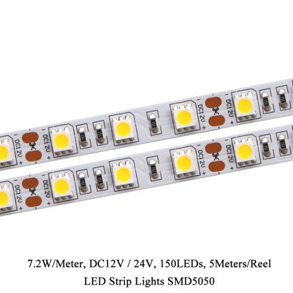 LED strip light SMD 5050 150LEDs, 12v / 24v led tape light flexible ...
