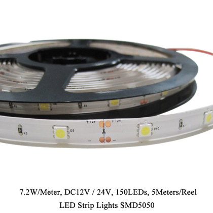 LED strip light SMD 5050 150LEDs, 12v / 24v led tape light flexible ...