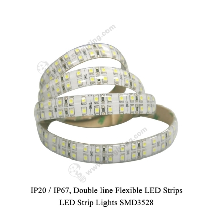 Double line led strip SMD 3528, high density double row flexible led strips