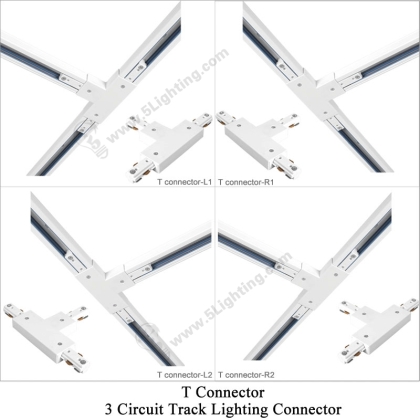 3 circuit track lighting connectors, three wire track light connectors