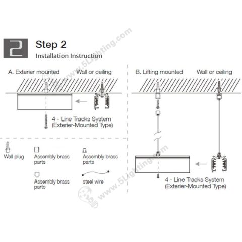 4 circuits track lighting parts, four wires track light components ...
