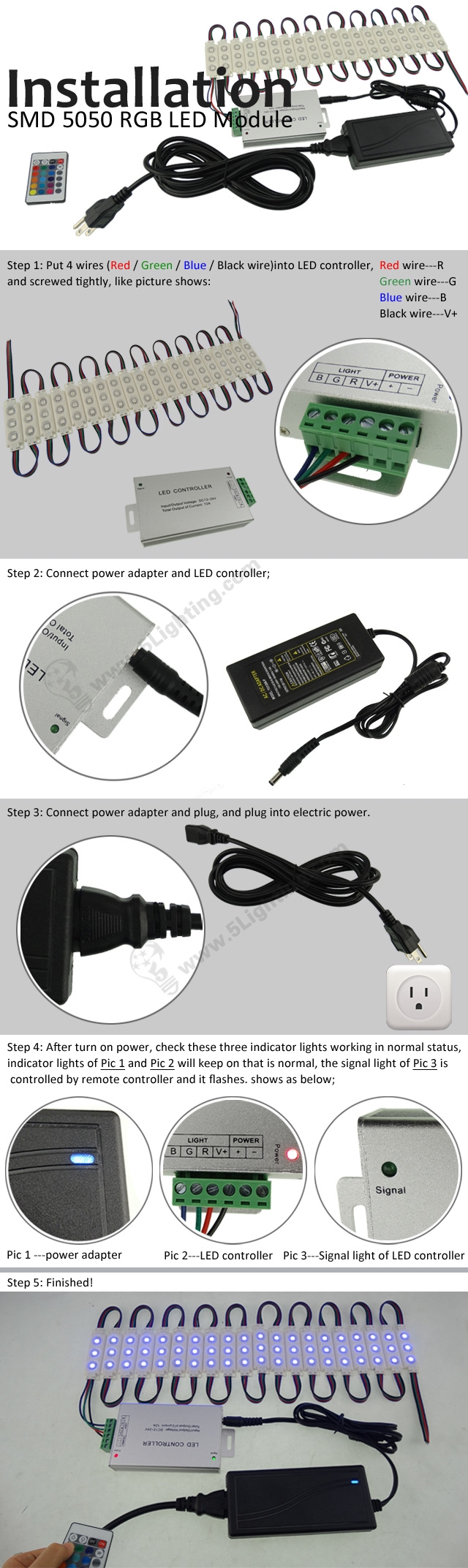 5050 RGB LED Module – 5 Star Lighting | Good Quality Lighting Factory